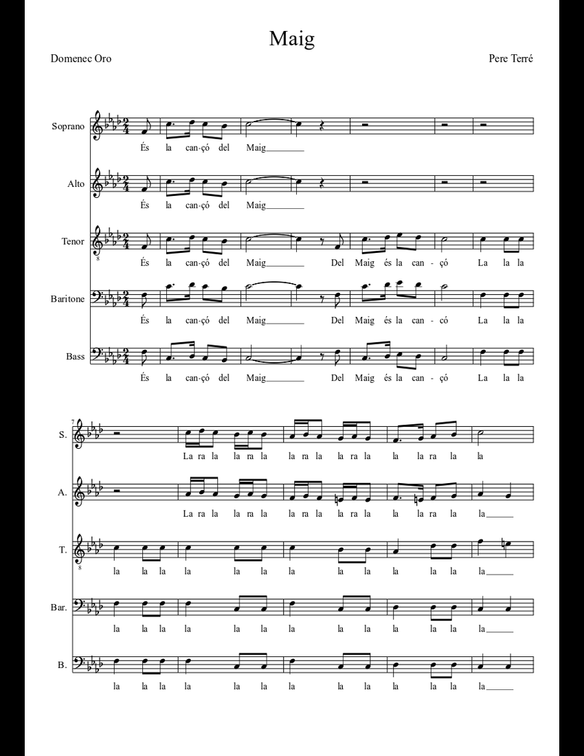 Maig sheet music download free in PDF or MIDI