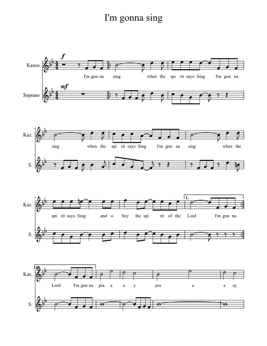 I'm gonna sing Sheet music | Musescore.com