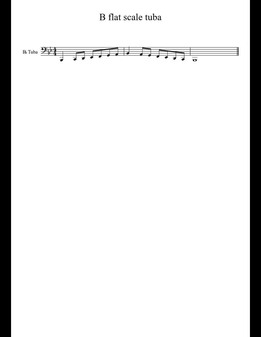 B flat scale tuba sheet music download free in PDF or MIDI