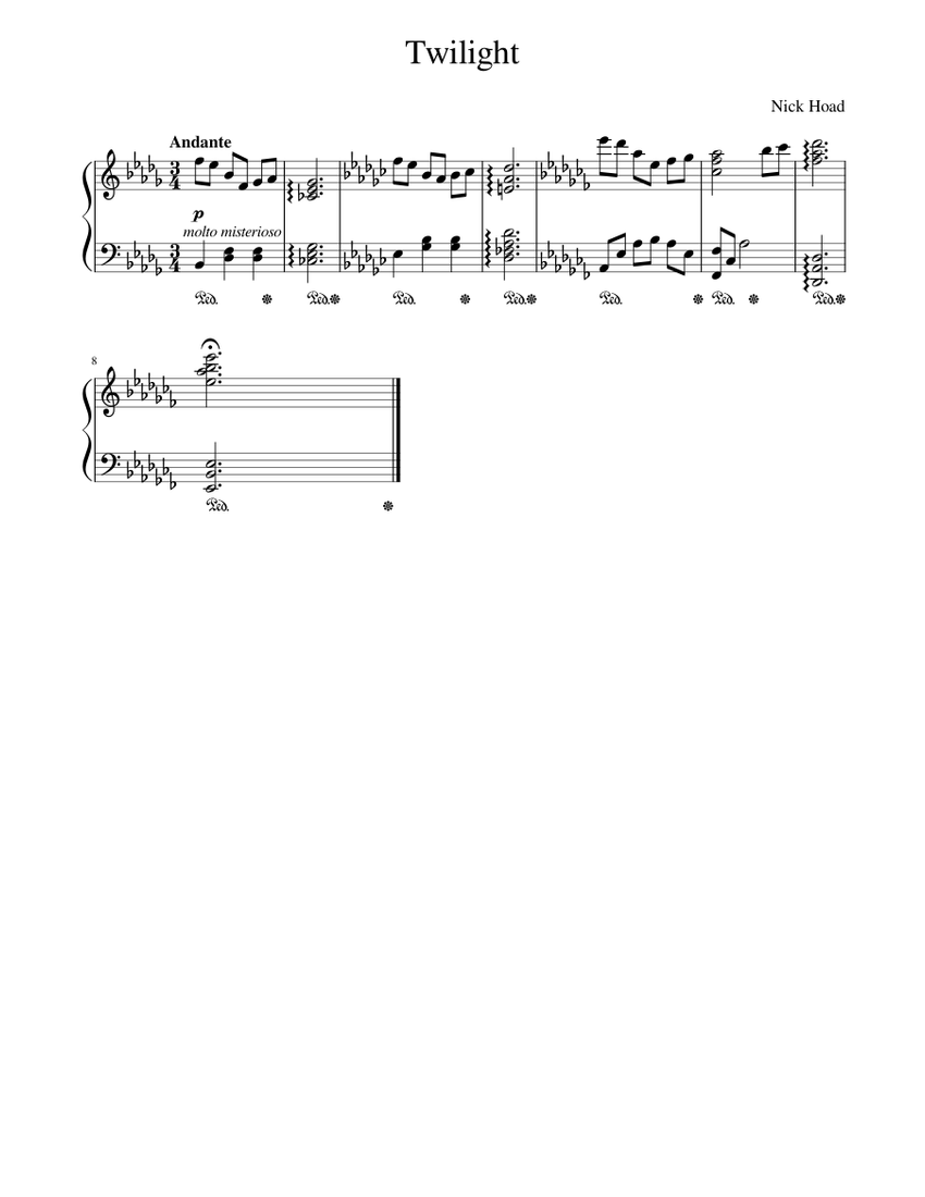 Twilight Sheet music for Piano | Download free in PDF or MIDI | Musescore.com