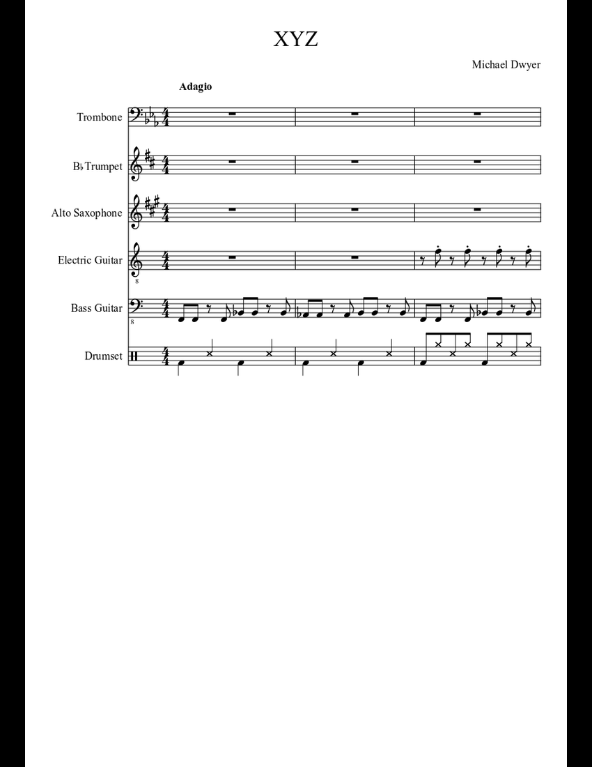XYZ sheet music download free in PDF or MIDI
