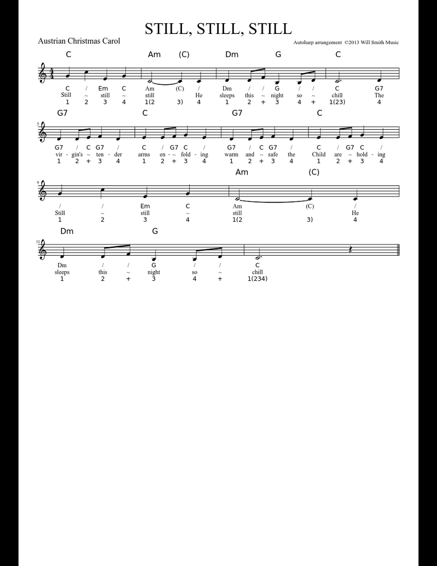 Still, Still, Still (Austrian Christmas Carol) sheet music download ...