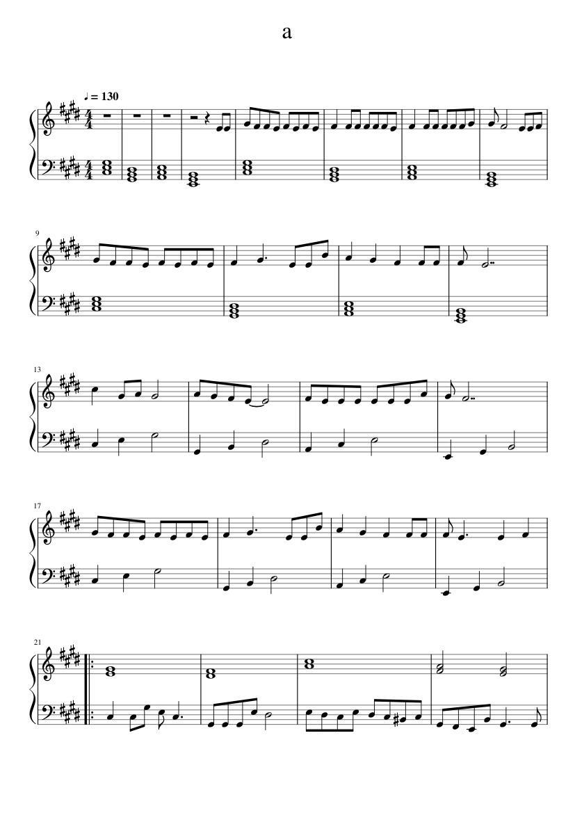 bed sheet music for Piano download free in PDF or MIDI