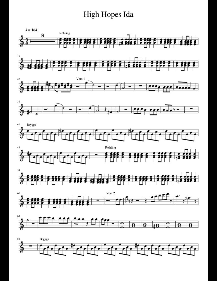 High Hopes Ida sheet music for Violin download free in PDF or MIDI