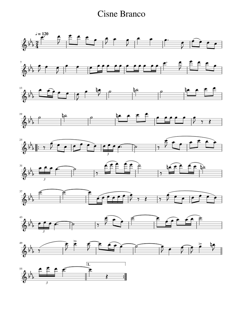 Dobrado Cisne Branco Sheet music for Clarinet | Download free in PDF or MIDI | Musescore.com