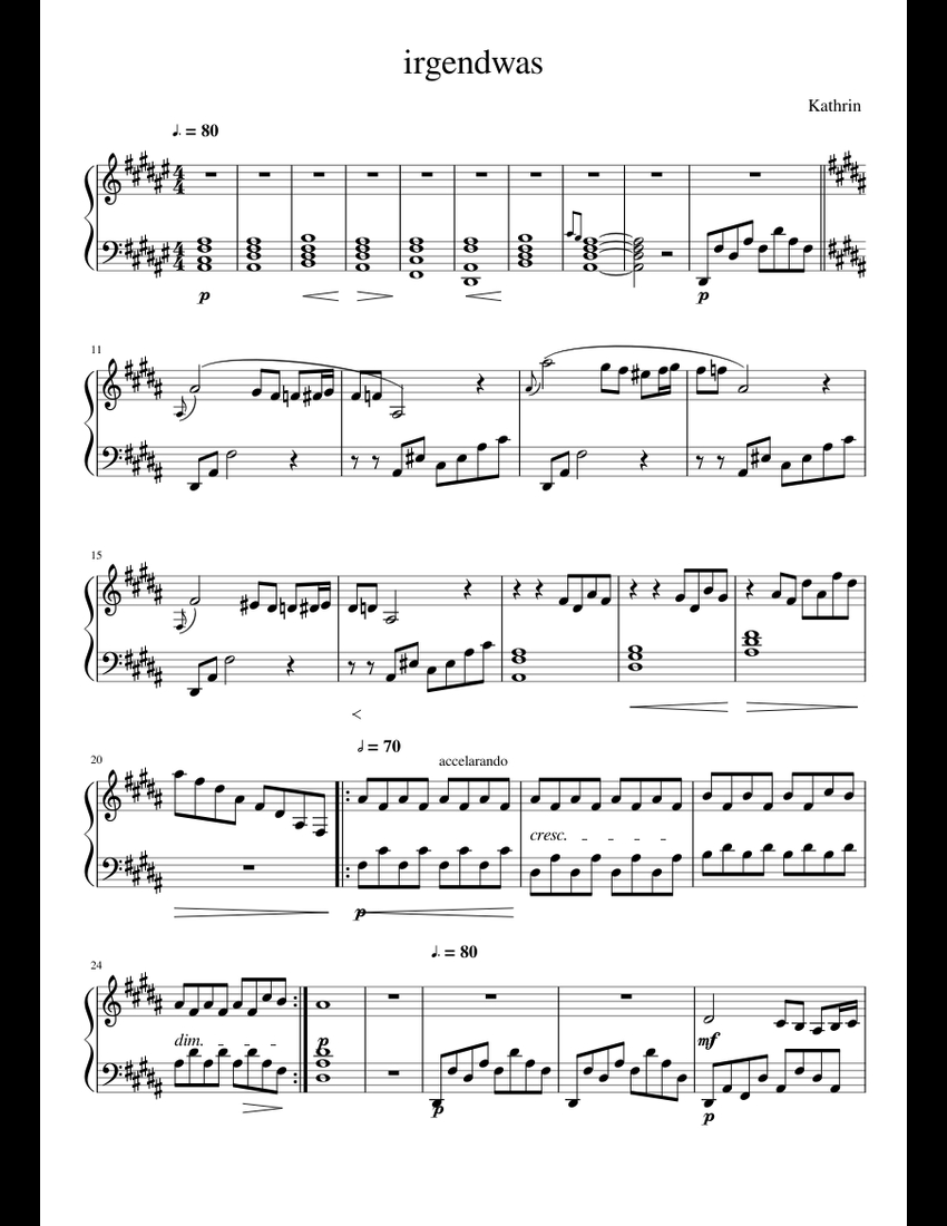 irgendwas sheet music for Piano download free in PDF or MIDI