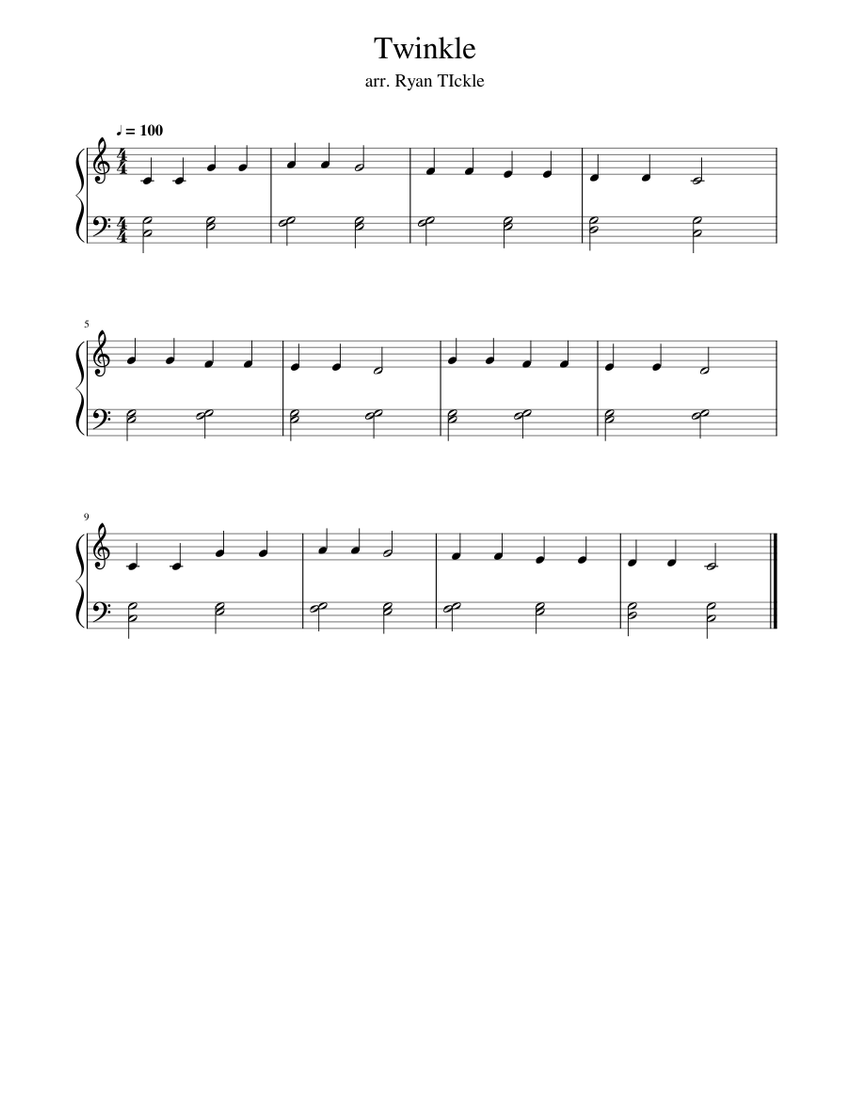 Twinkle Sheet music for Piano | Download free in PDF or MIDI ...