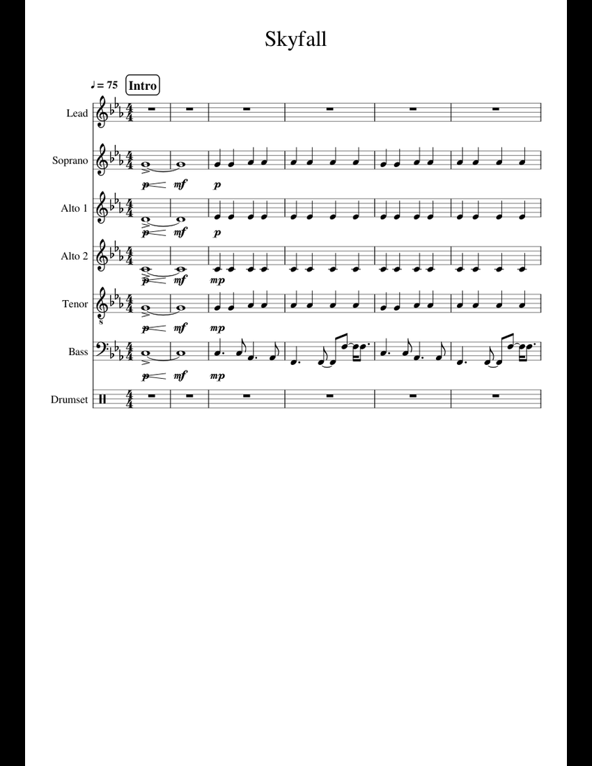 Skyfall sheet music for Clarinet, Trumpet, Strings, Oboe download free ...