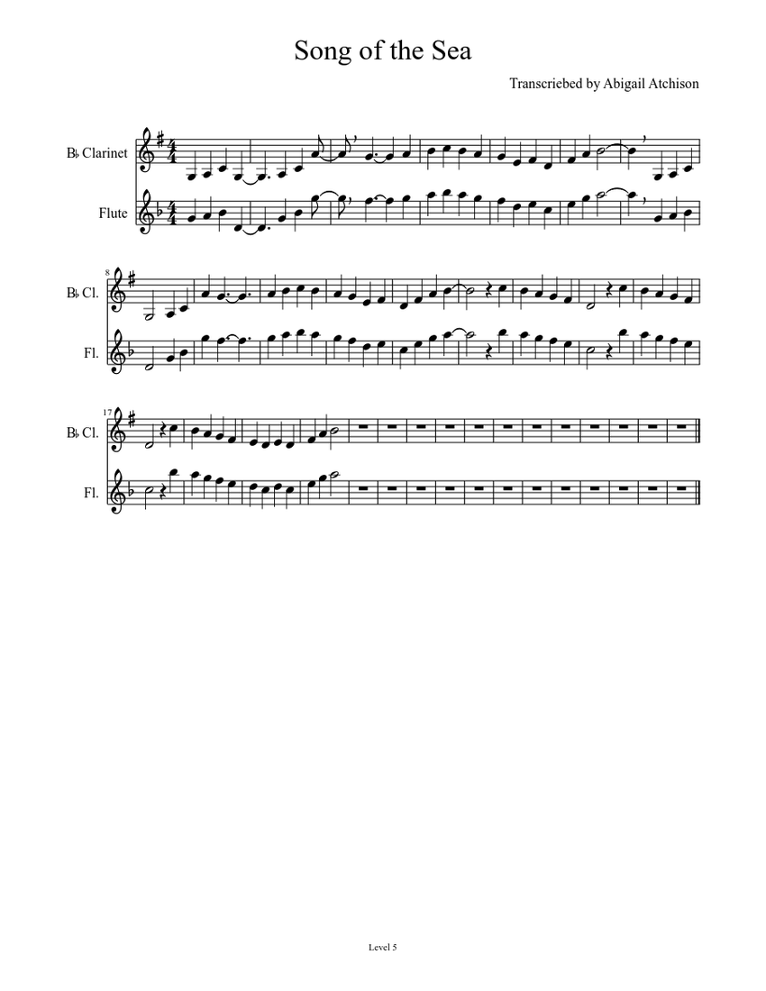Song of the Sea Sheet music | Download free in PDF or MIDI | Musescore.com