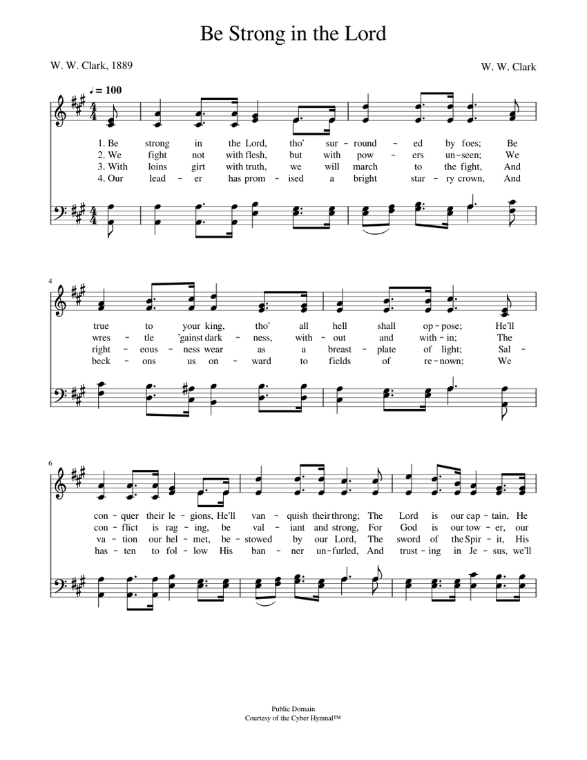 Be strong in the lord - W. W. Clark - piano tutorial