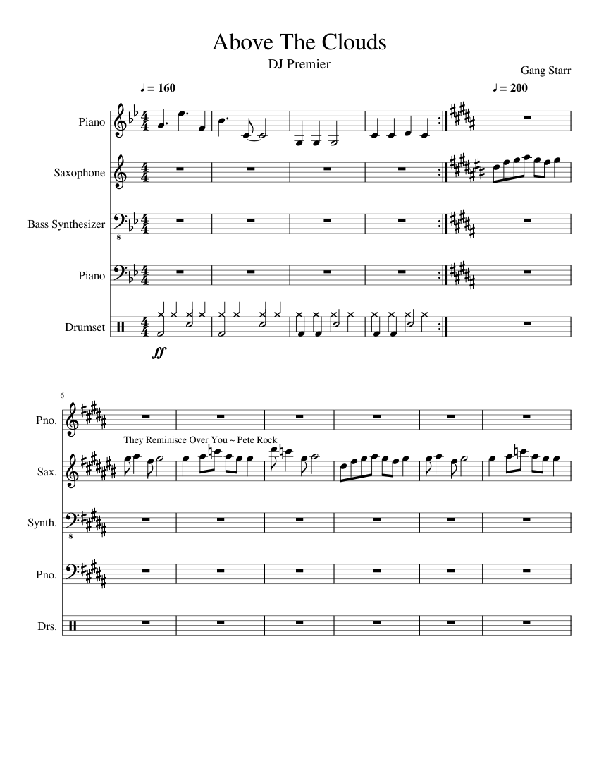 Classic Hip-Hop (Instrumentals) Sampler {WIP} Sheet music for Piano ...