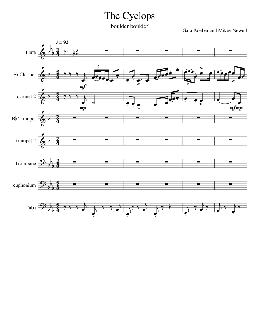The Cyclops Sheet music for Trumpet (In B Flat), Trombone, Flute, Clarinet (In B Flat) & more ...