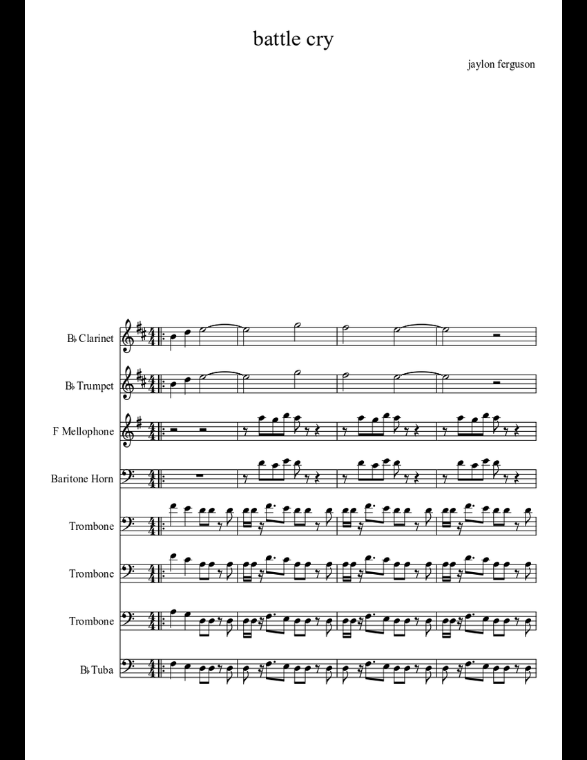 battle cry sheet music download free in PDF or MIDI