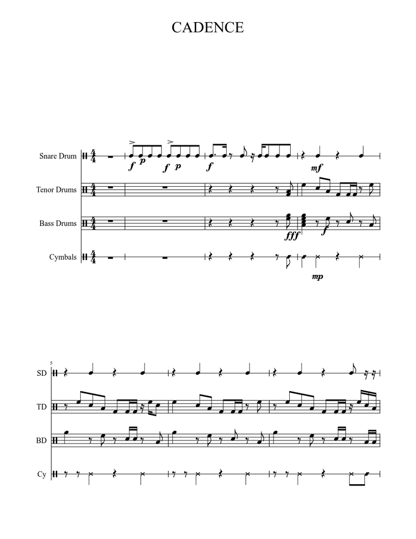 Drumline Cadence 6D Sheet music | Musescore.com