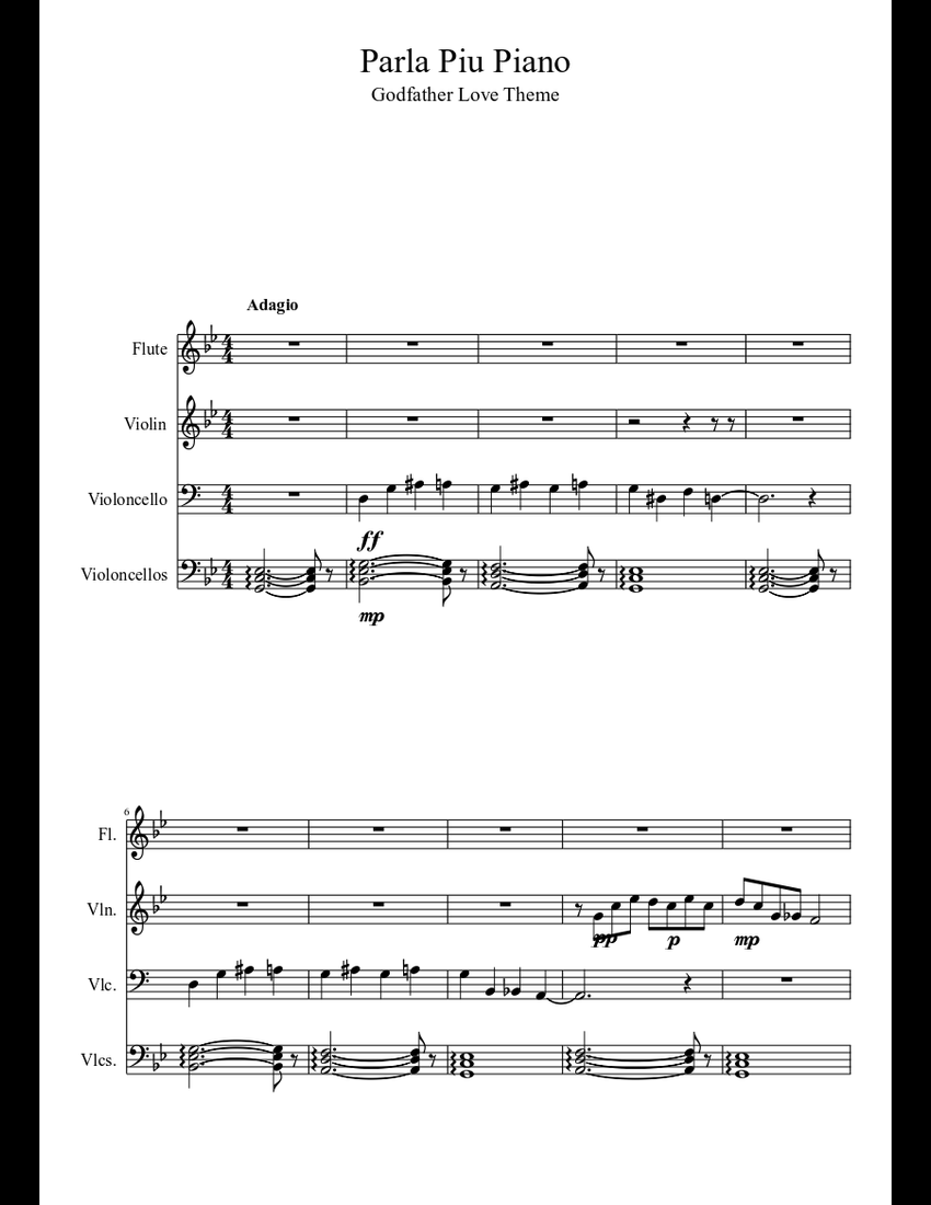 Parla Piu Piano (Godfather Love Theme) sheet music download free in PDF ...