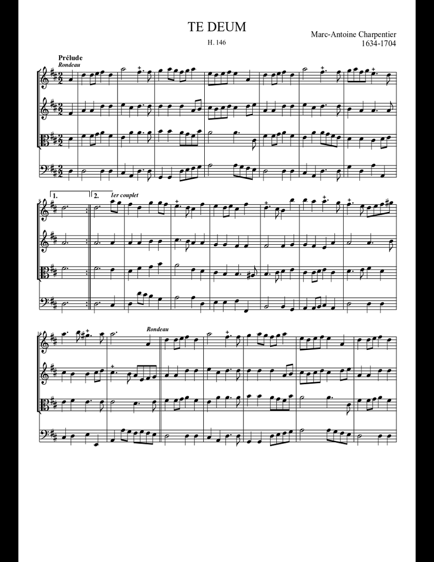 TE DEUM sheet music download free in PDF or MIDI
