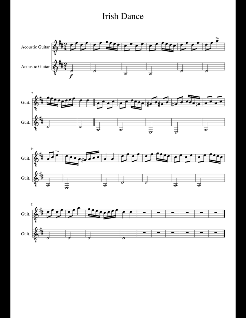 Irish Dance sheet music for Guitar download free in PDF or MIDI
