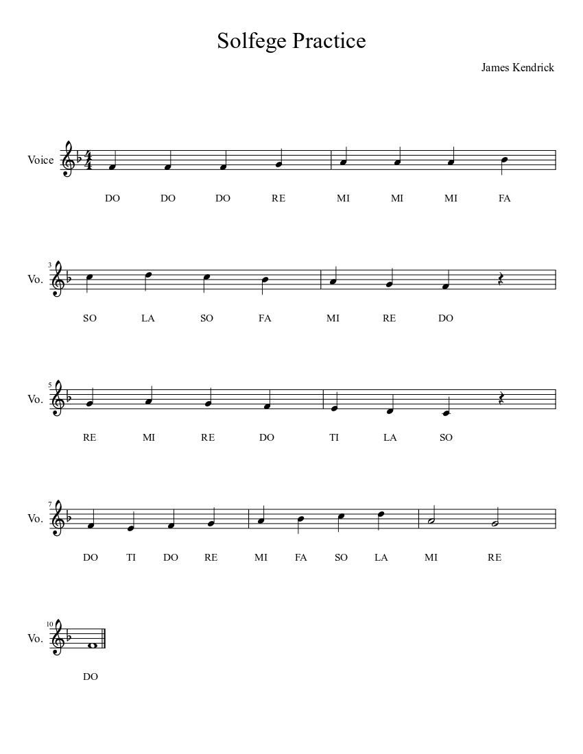 Solfege Practice sheet music download free in PDF or MIDI