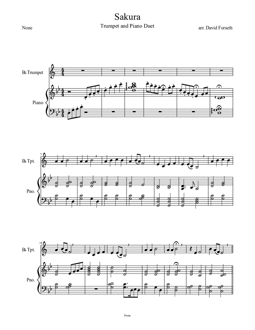 Sakura Sheet music | Download free in PDF or MIDI | Musescore.com