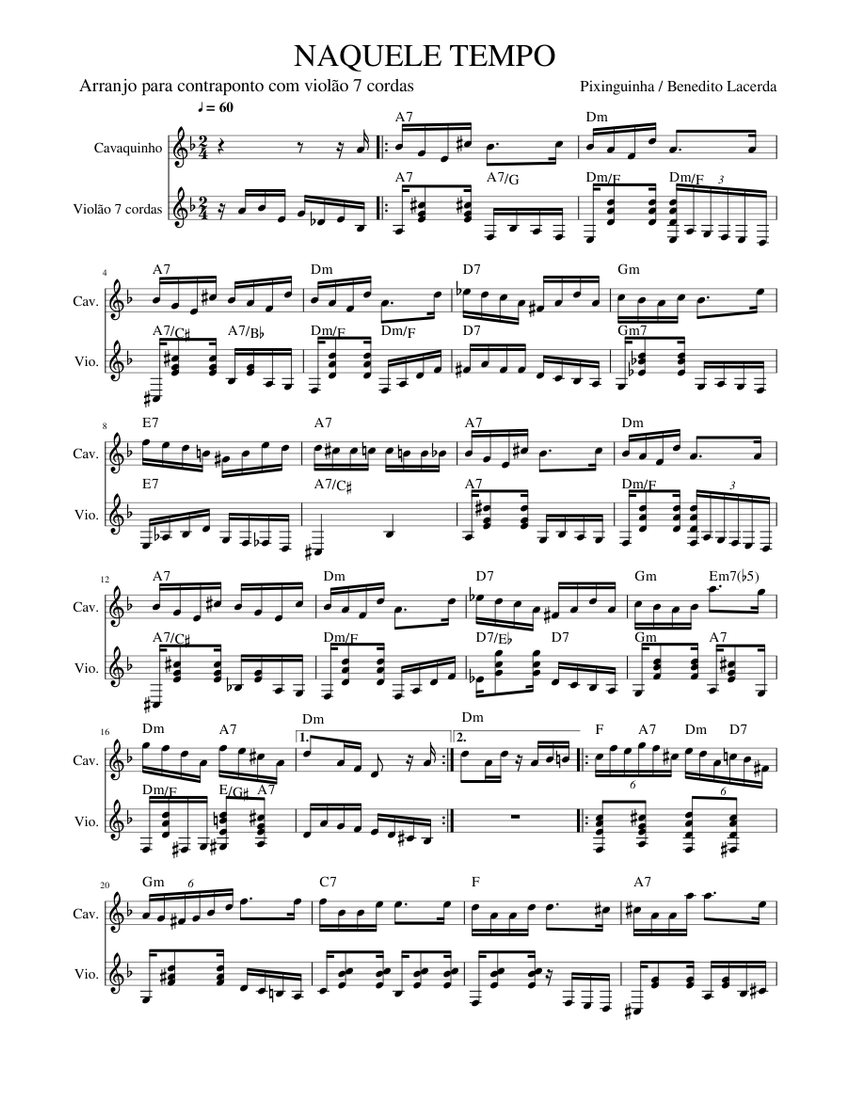 NAQUELE TEMPO Sheet music for Piano | Download free in PDF or MIDI ...