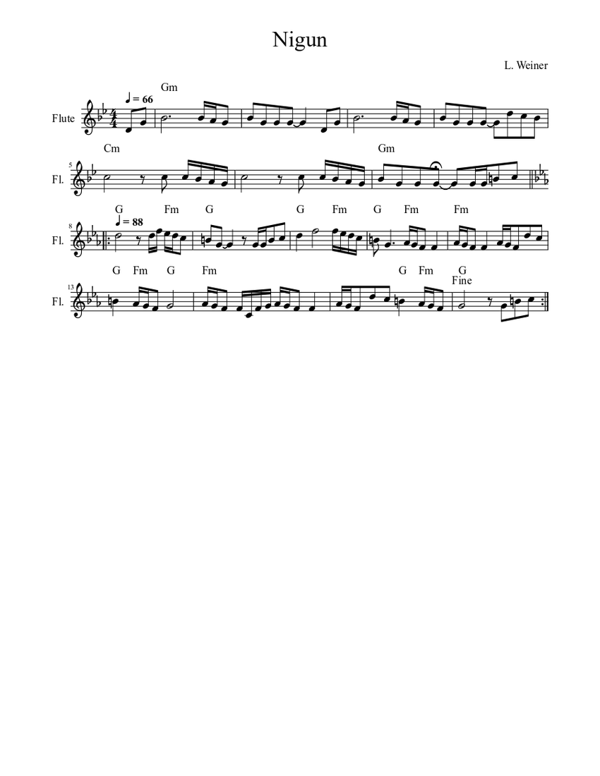 Nigun Sheet music | Download free in PDF or MIDI | Musescore.com