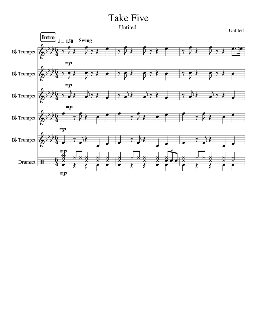 Take Five sheet music for Trumpet, Percussion download free in PDF or MIDI