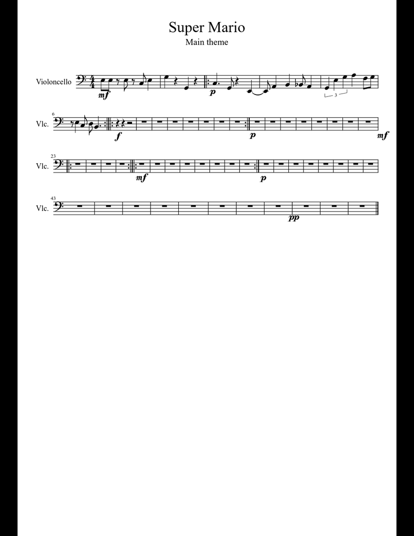 Super Mario Theme sheet music download free in PDF or MIDI