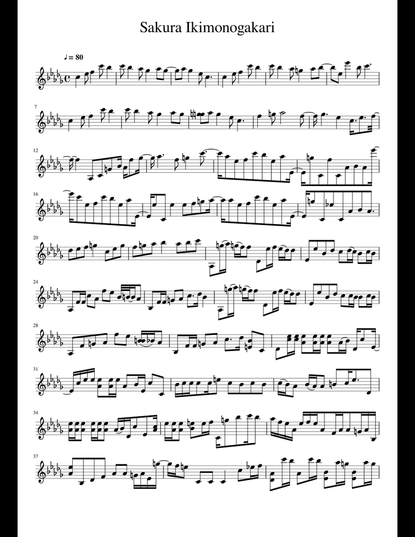 Sakura Ikimonogakari sheet music for Violin download free in PDF or MIDI