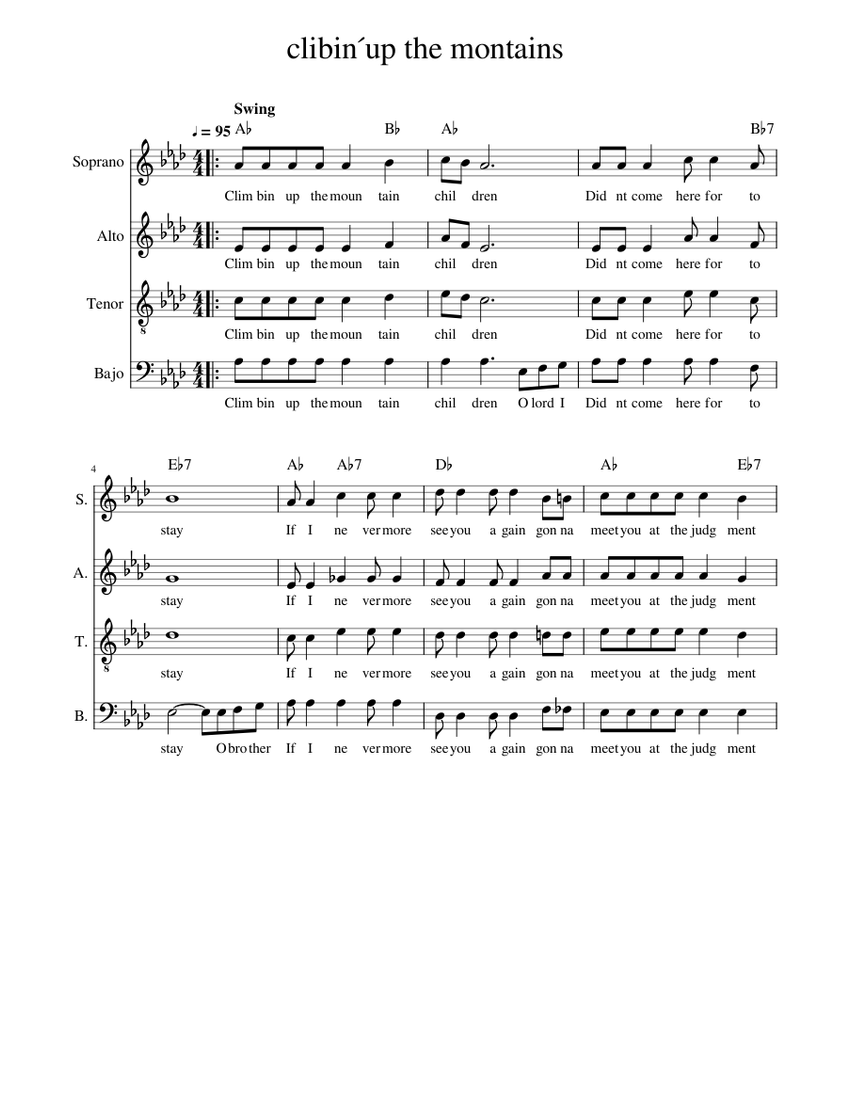 climbing up the mountain Sheet music for Piano, Guitar | Download free ...