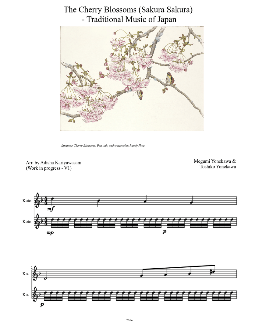 The Cherry Blossoms (Sakura Sakura) - Traditional Music of Japan Sheet ...