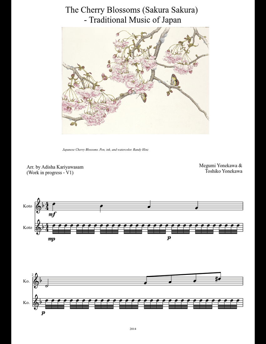 The Cherry Blossoms (Sakura Sakura) - Traditional Music of Japan sheet ...