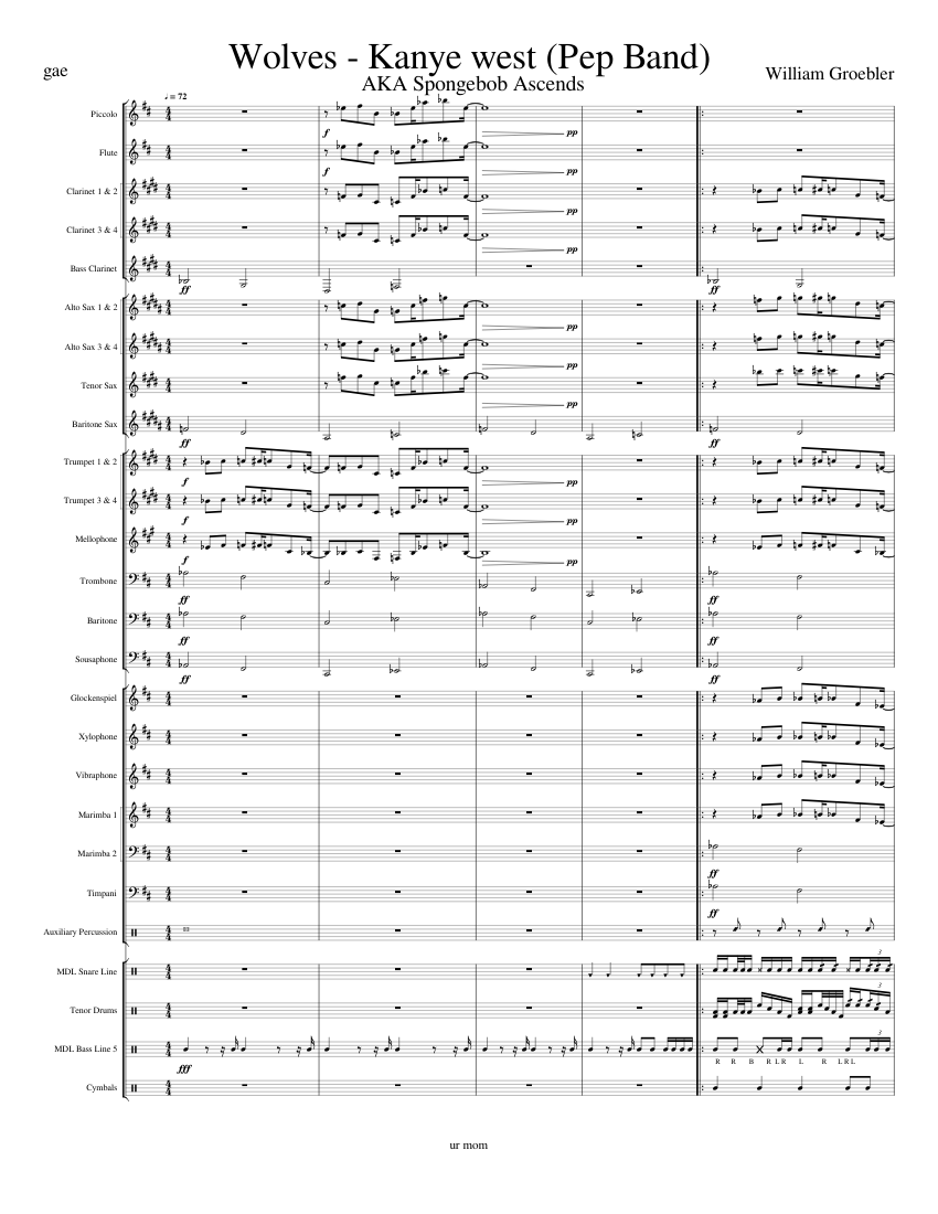 Wolves - Kanye West (pep band arrangement) aka spongebob ascending ...