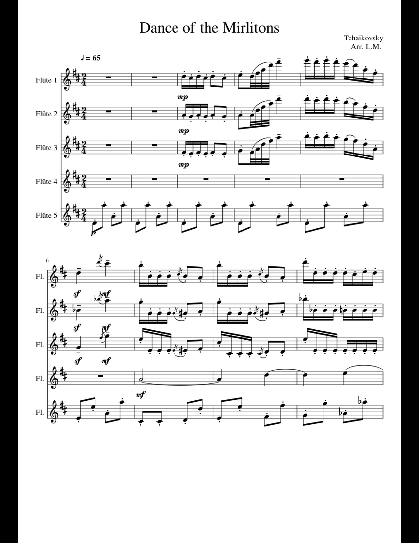 Dance of the Mirlitons sheet music for Flute download free in PDF or MIDI