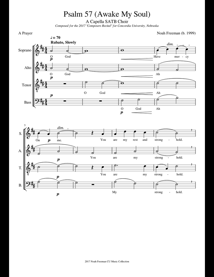 Psalm 57 (Awake My Soul) sheet music for Voice download free in PDF or MIDI