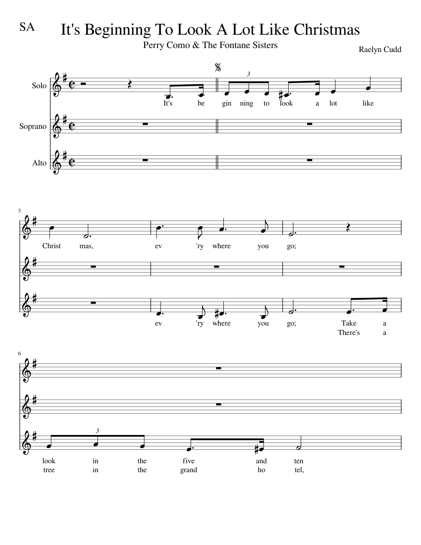 It's Beginning To Look A Lot Like Christmas Sheet music for Piano ...