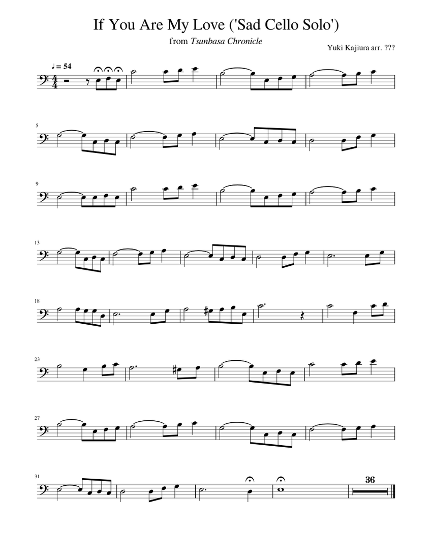 If_You_Are_My_love_(´Sad_Cello_Solo´) Sheet music for Cello | Download ...