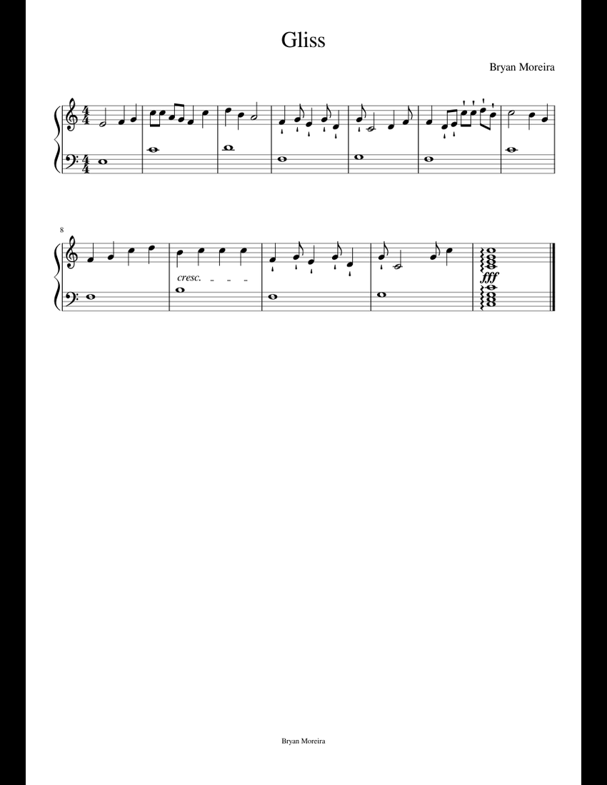 Gliss sheet music for Piano download free in PDF or MIDI