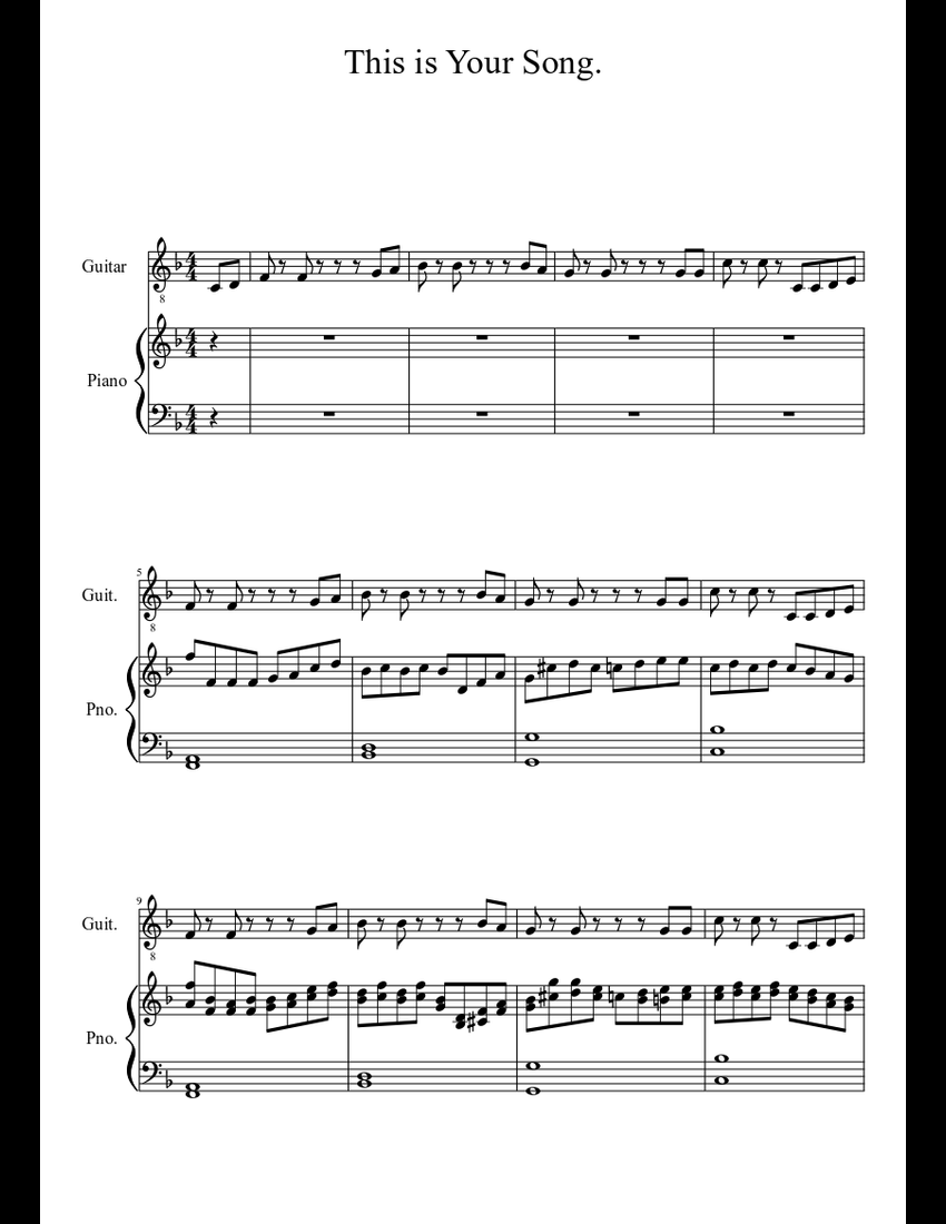 This is Your Song. sheet music download free in PDF or MIDI