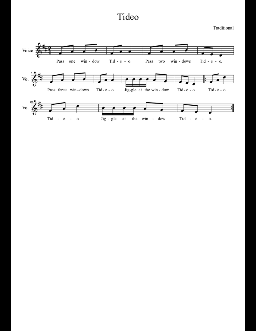 Tideo sheet music download free in PDF or MIDI