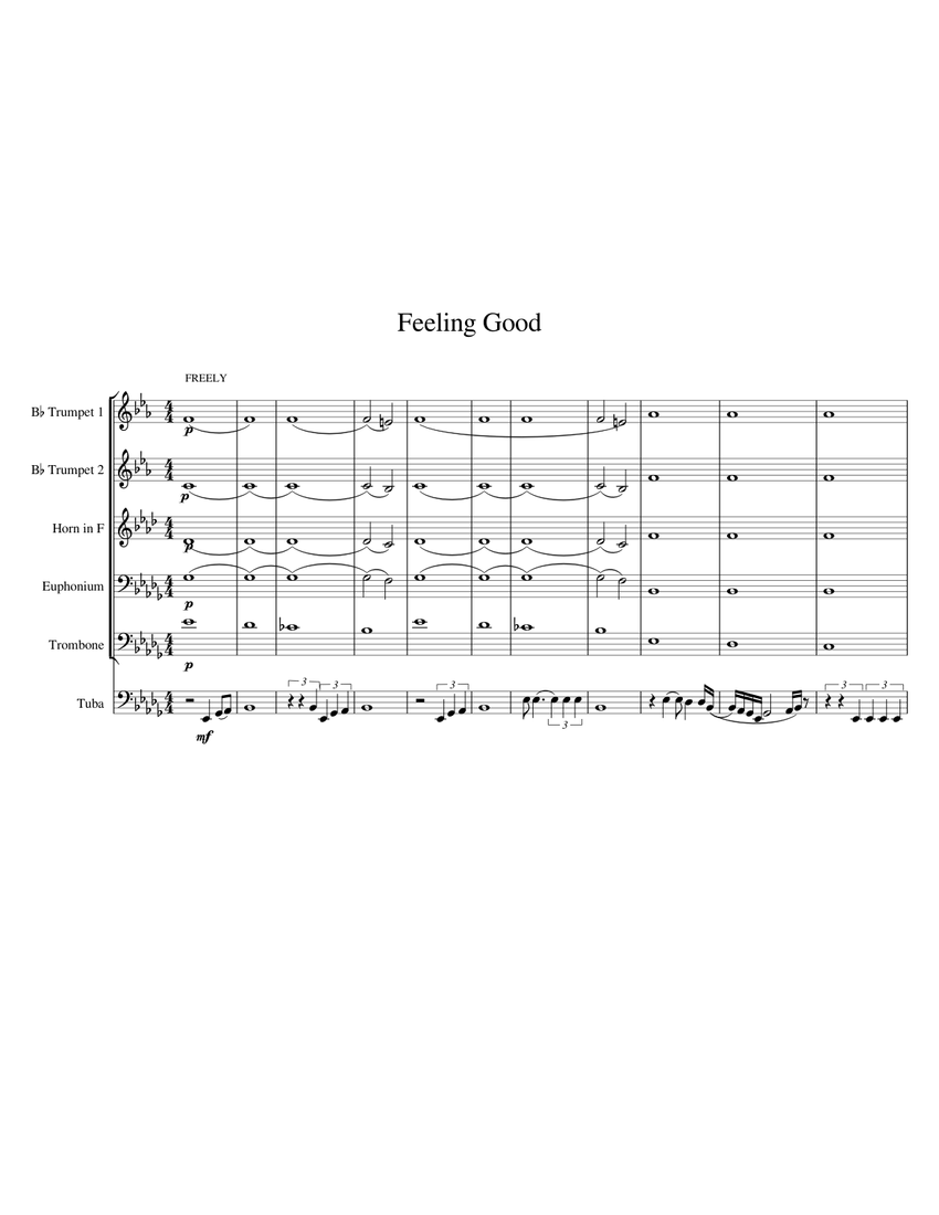 Feeling Good Sheet music for Trumpet (In B Flat), Trombone, French Horn ...