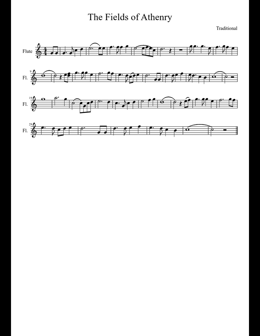 The Fields of Athenry sheet music download free in PDF or MIDI