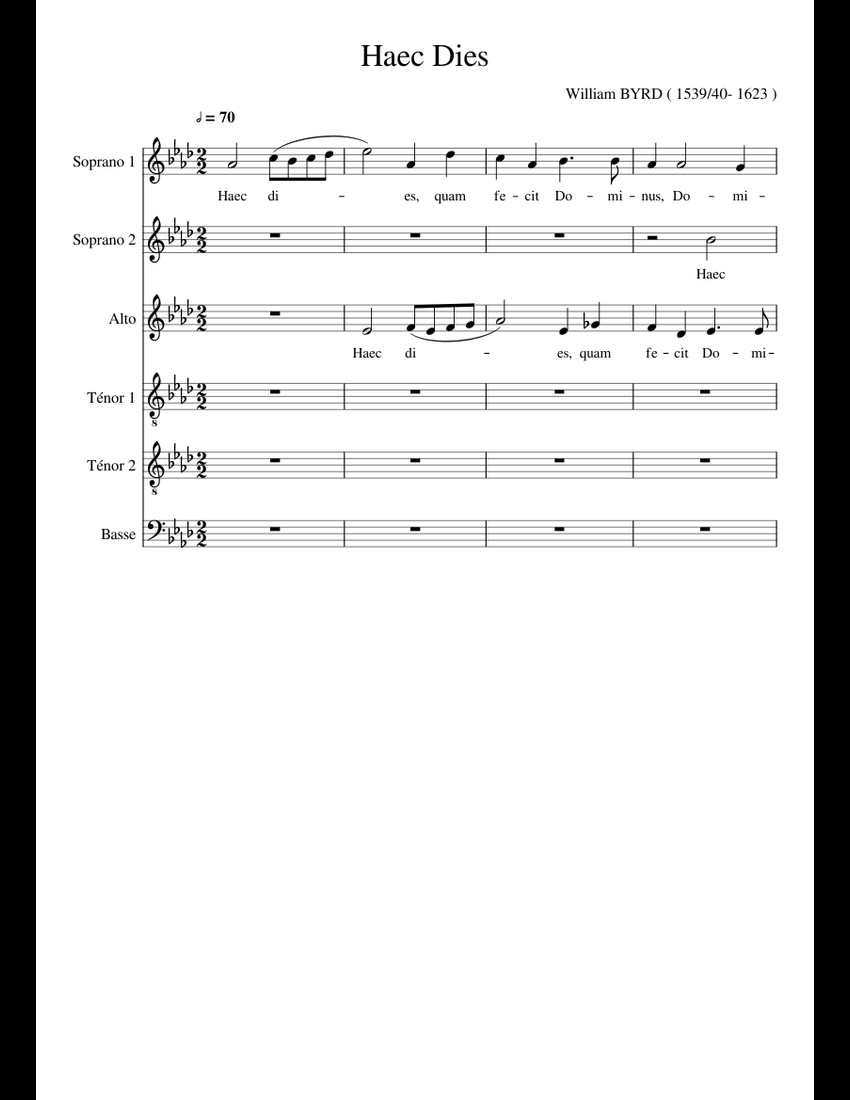 Haec Dies sheet music for Voice download free in PDF or MIDI