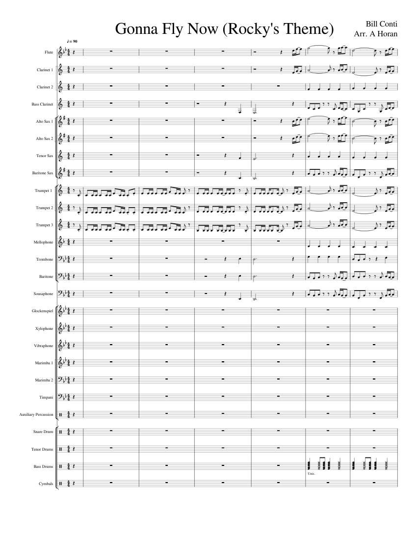 Gonna Fly Now (Rocky's Theme) Sheet music for Flute, Clarinet, Alto ...