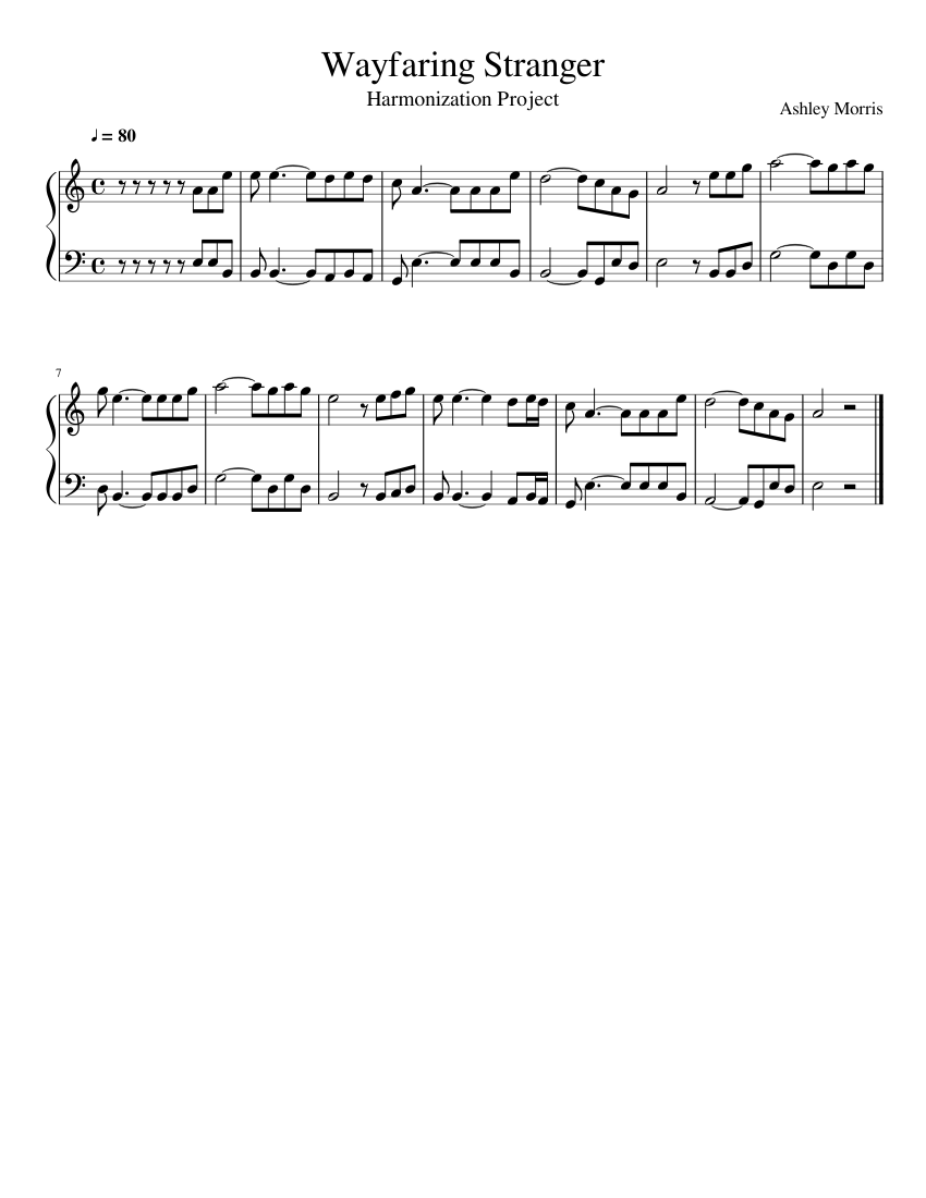 Wayfaring Stranger Sheet music for Piano (Solo) | Musescore.com