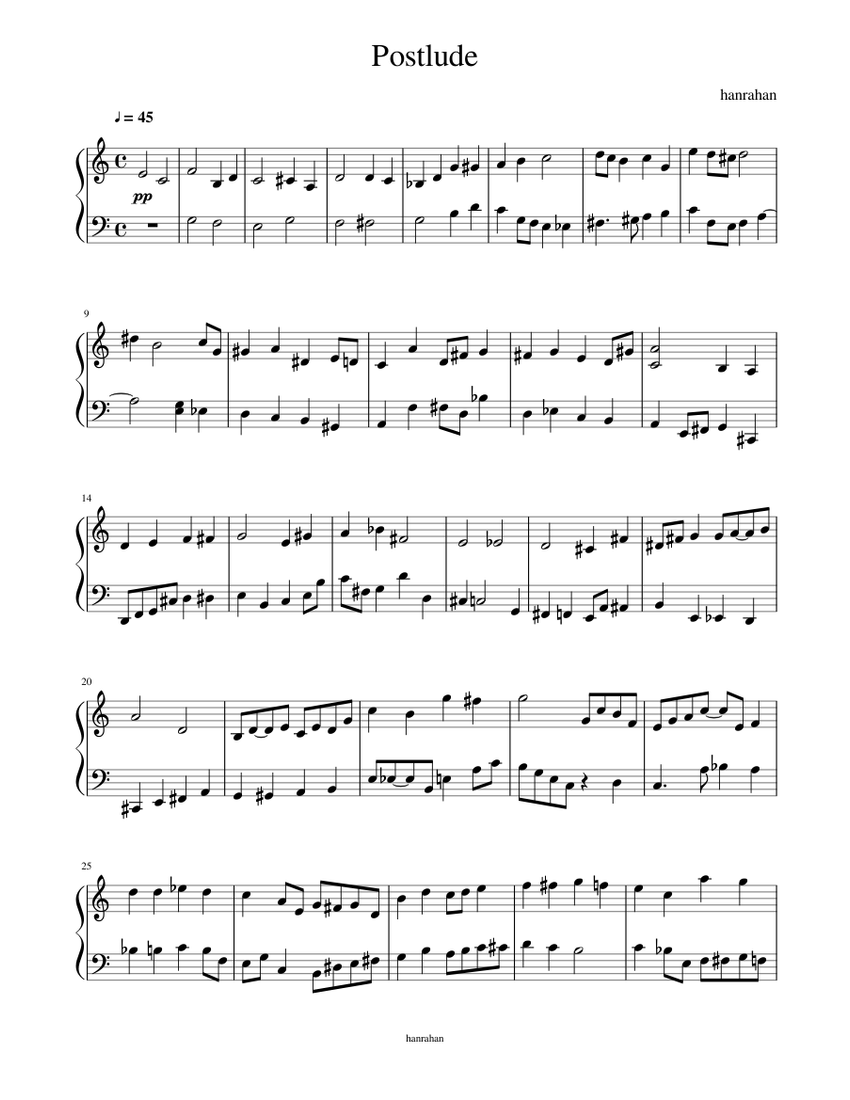 Postlude Sheet music for Piano (Solo) | Musescore.com