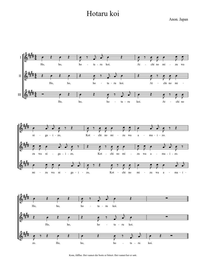 Hotaru koi Sheet music | Download free in PDF or MIDI | Musescore.com