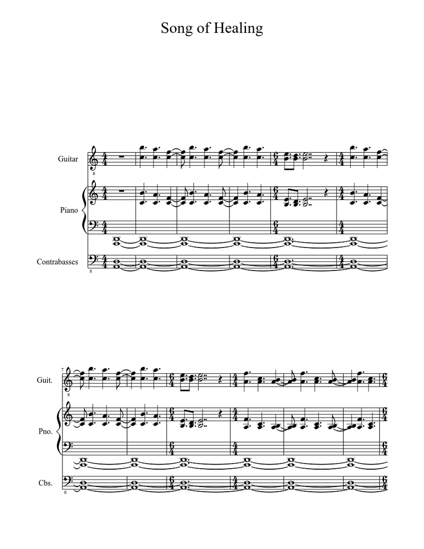 Song Of Healing Sheet music | Download free in PDF or MIDI | Musescore.com