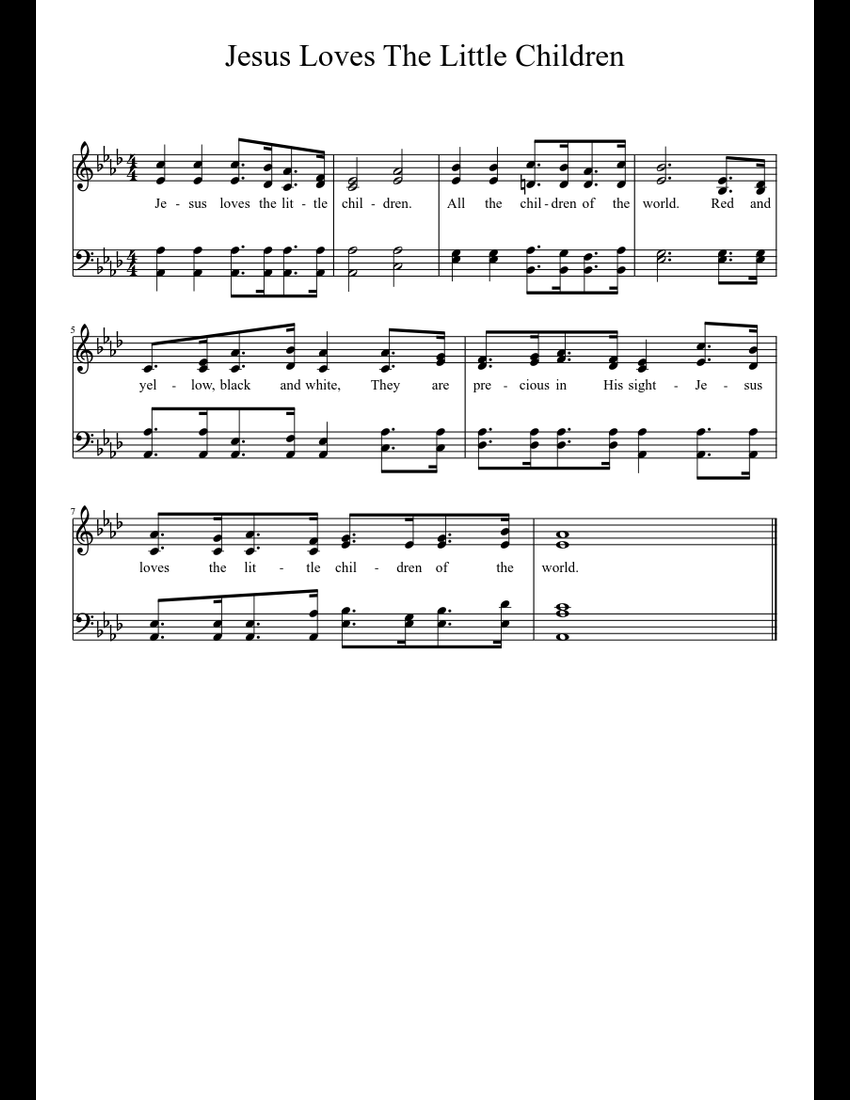 Jesus Loves The Little Children sheet music download free in PDF or MIDI