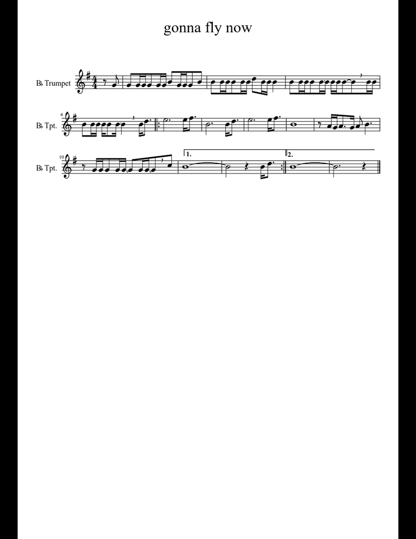 gonna fly now sheet music download free in PDF or MIDI