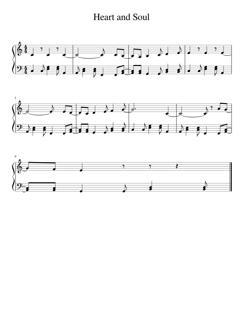 Heart and Soul Piano Sheet music for Piano (Solo) | Musescore.com